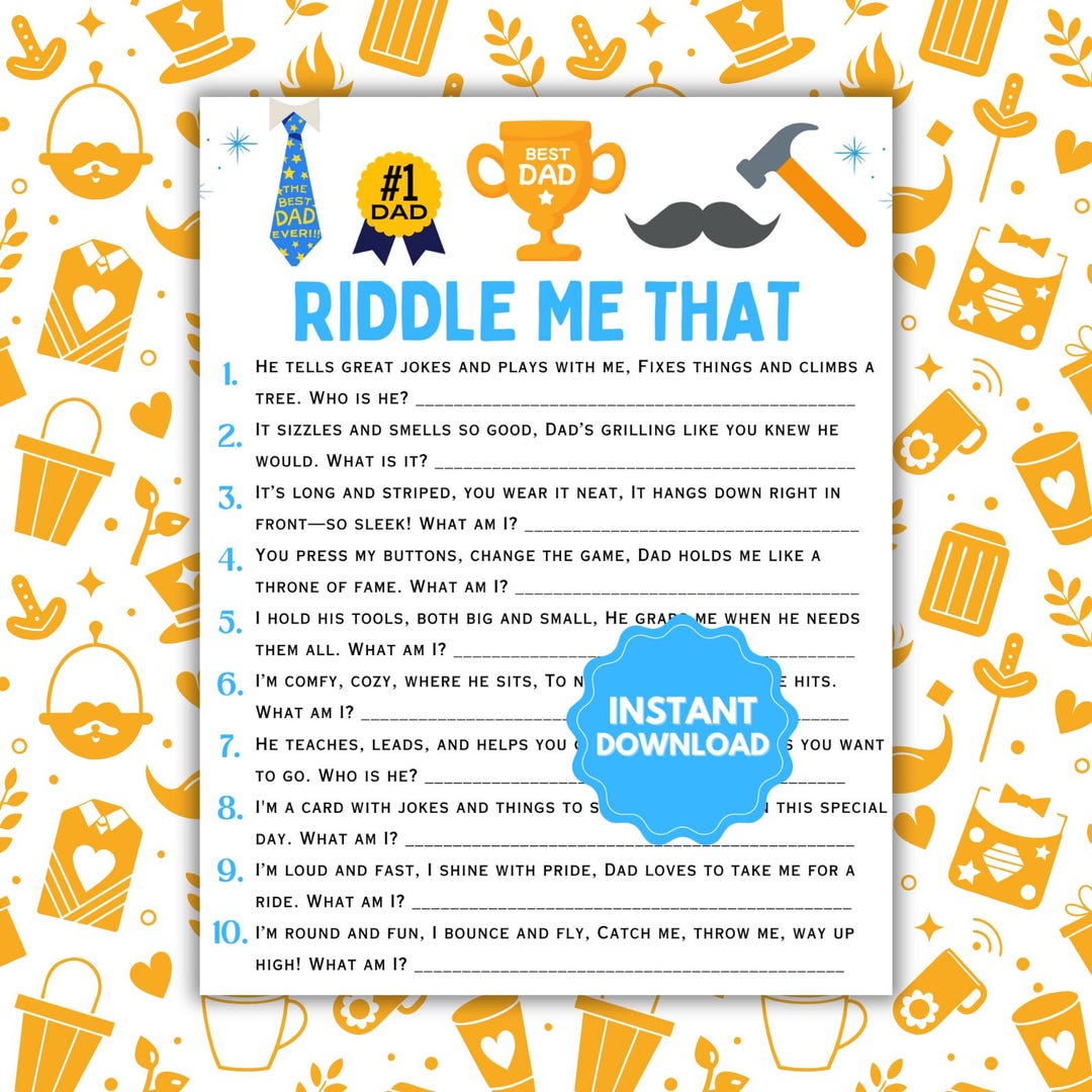 Father's Day Riddle Me That | Fun Father's Day Games | Father's Day ...
