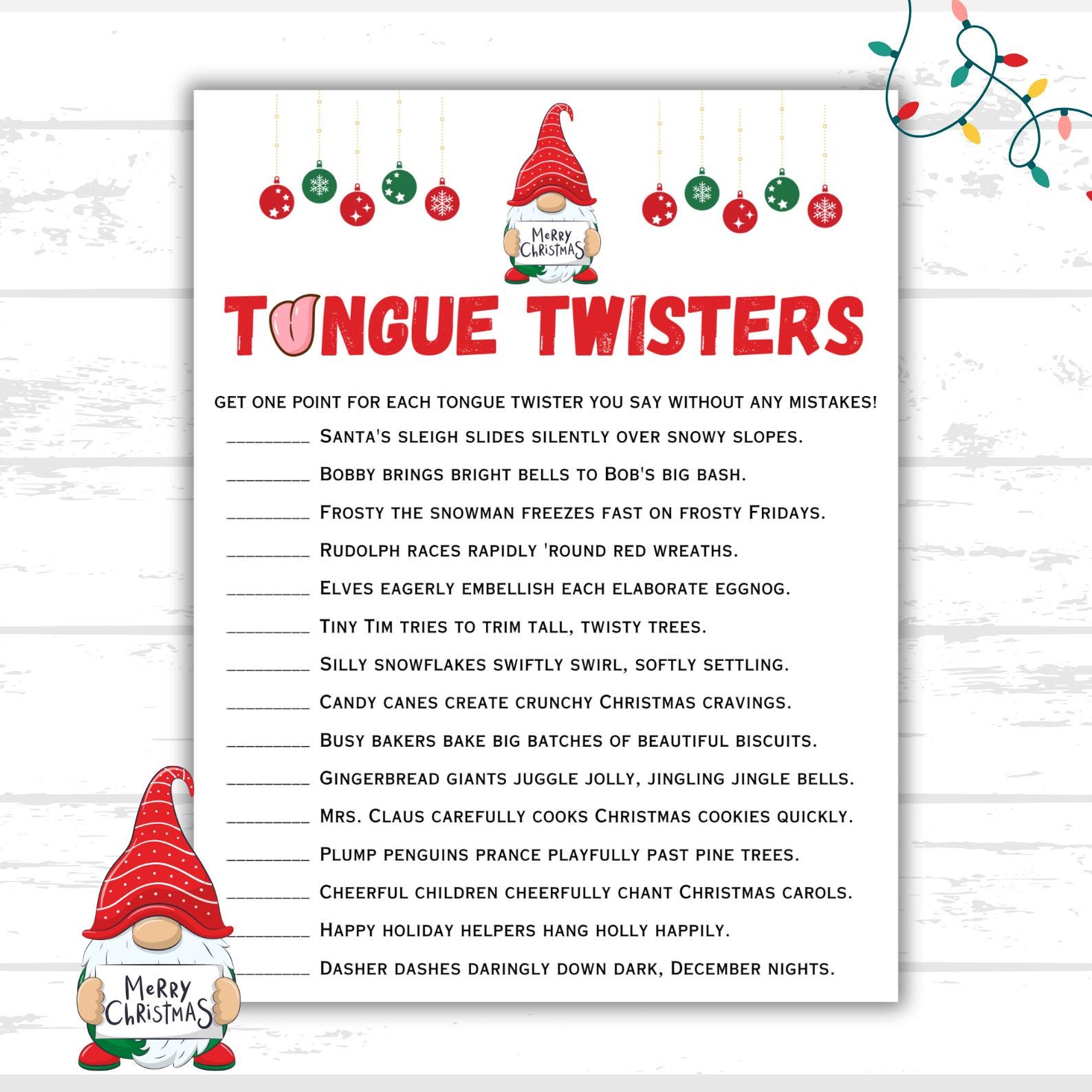 Christmas Tongue Twisters Game | Christmas Party Games | Funny ...