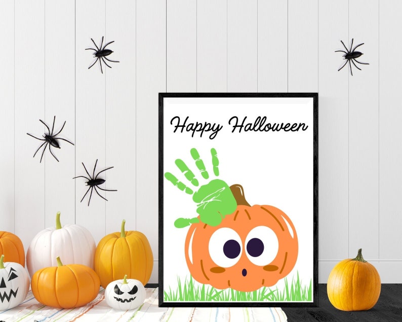 Halloween Handprint Craft | Fall-themed Crafts | Pumpkin Craft ...