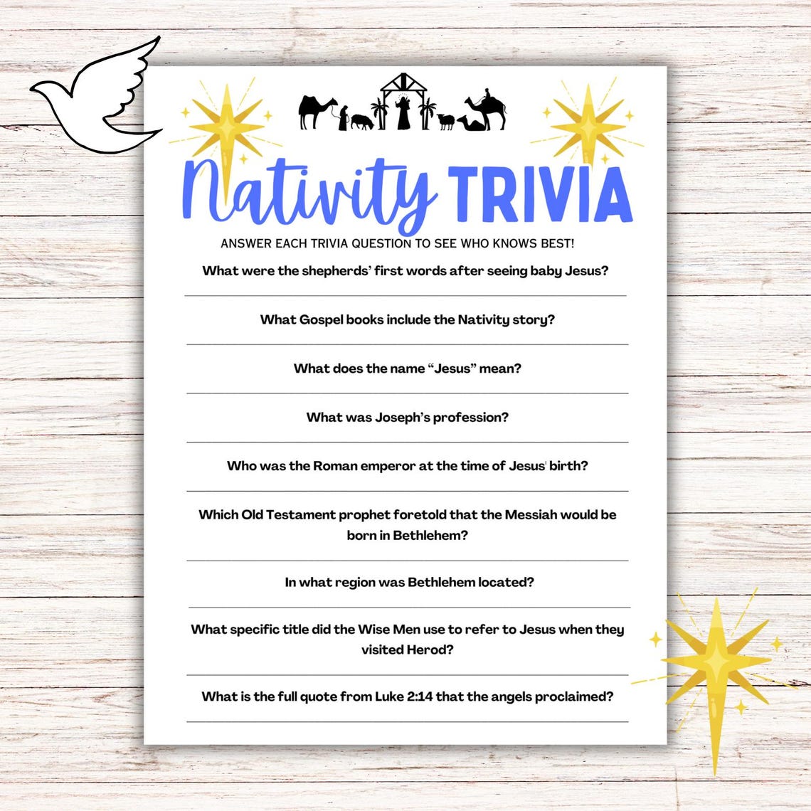 Nativity Trivia | Bible Games | Christmas Bible Games | Bible Trivia ...