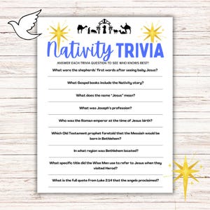 Nativity Trivia | Bible Games | Christmas Bible Games | Bible Trivia ...