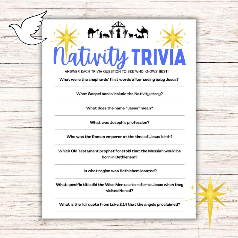 Nativity Trivia | Bible Games | Christmas Bible Games | Bible Trivia ...