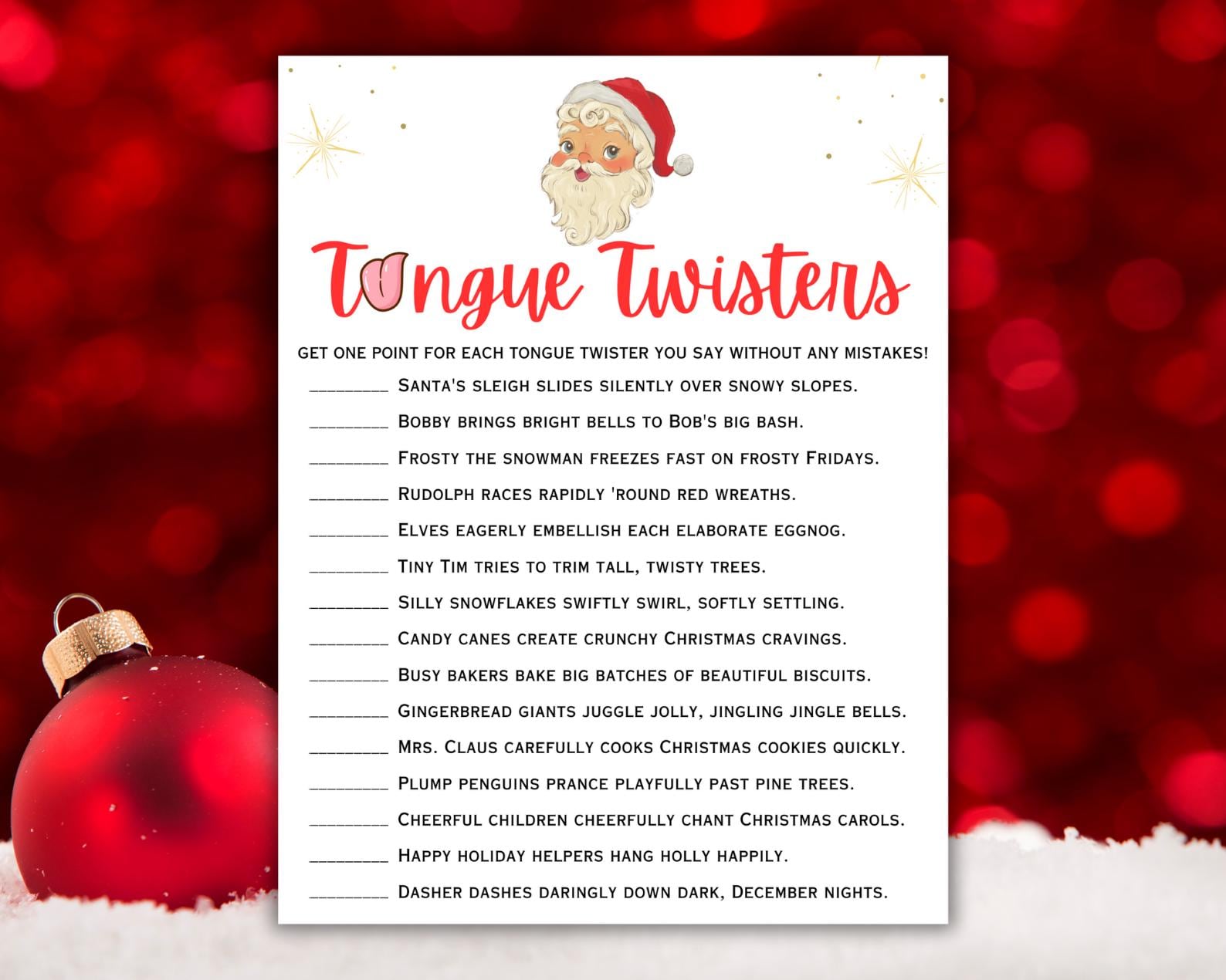 Christmas Tongue Twisters | Christmas Party Games | Funny Christmas ...