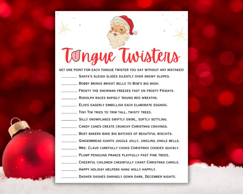 Christmas Tongue Twisters | Christmas Party Games | Funny Christmas ...