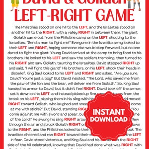 Left Right Game L David & Goliath Game L Sunday School Church Game L ...