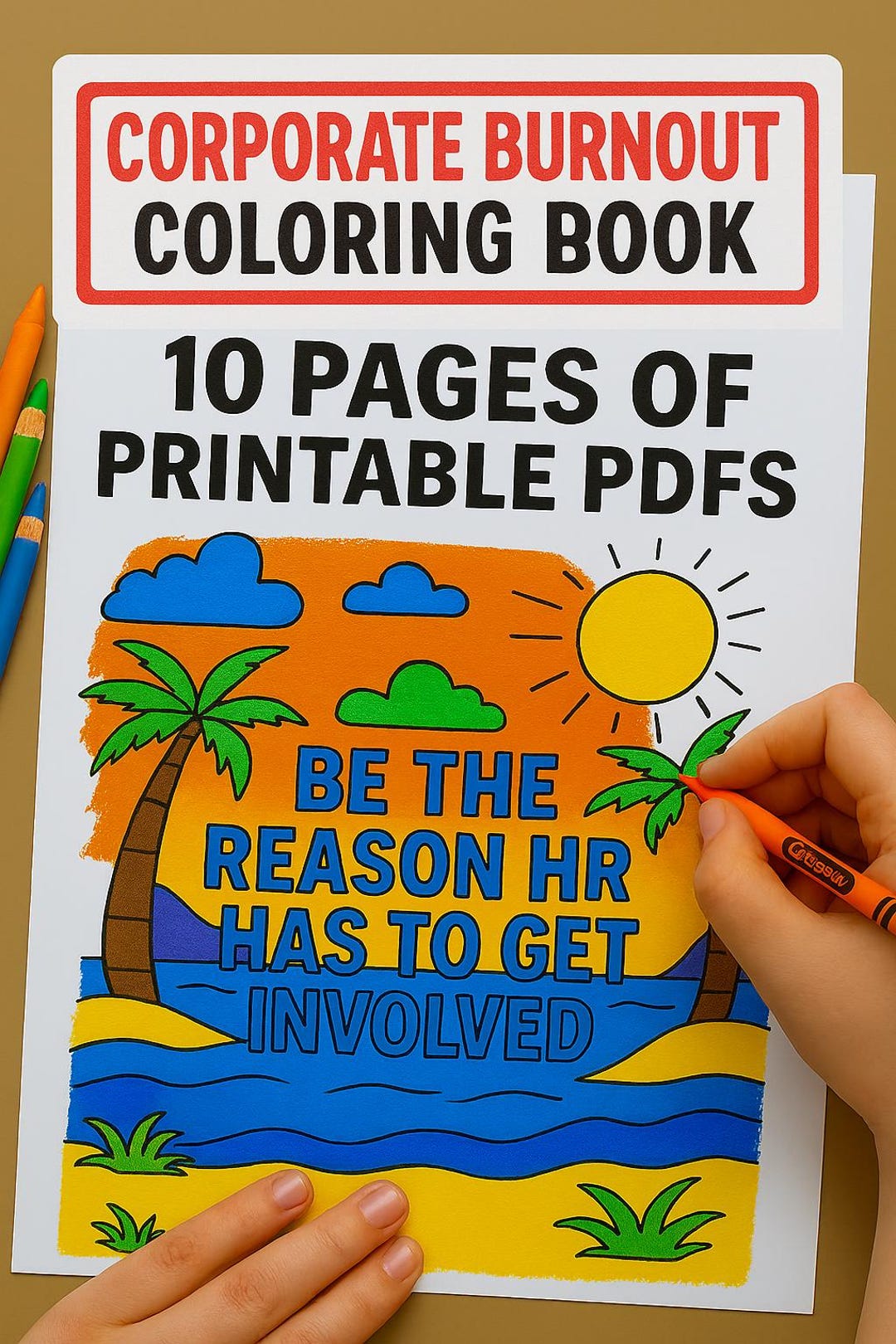 Corporate Burnout Coloring Book – Funny Adult PDF Download for ...