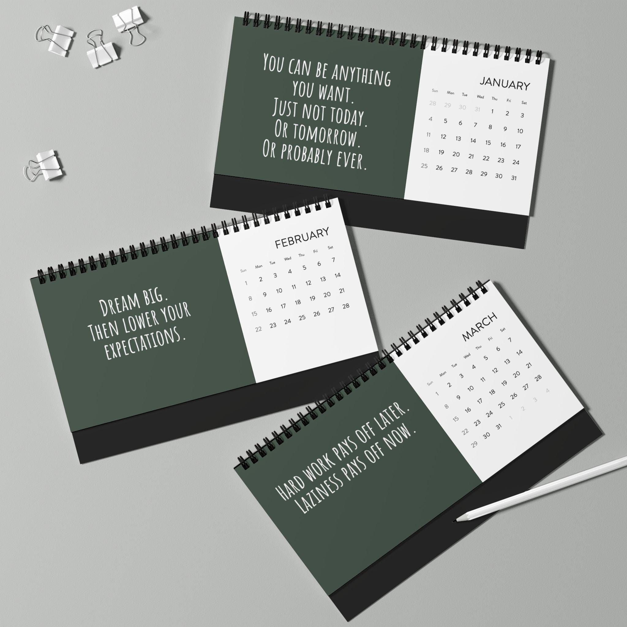 Funny 2026 Desktop Calendar - Life Hacks & Office Humor - Ideal for ...