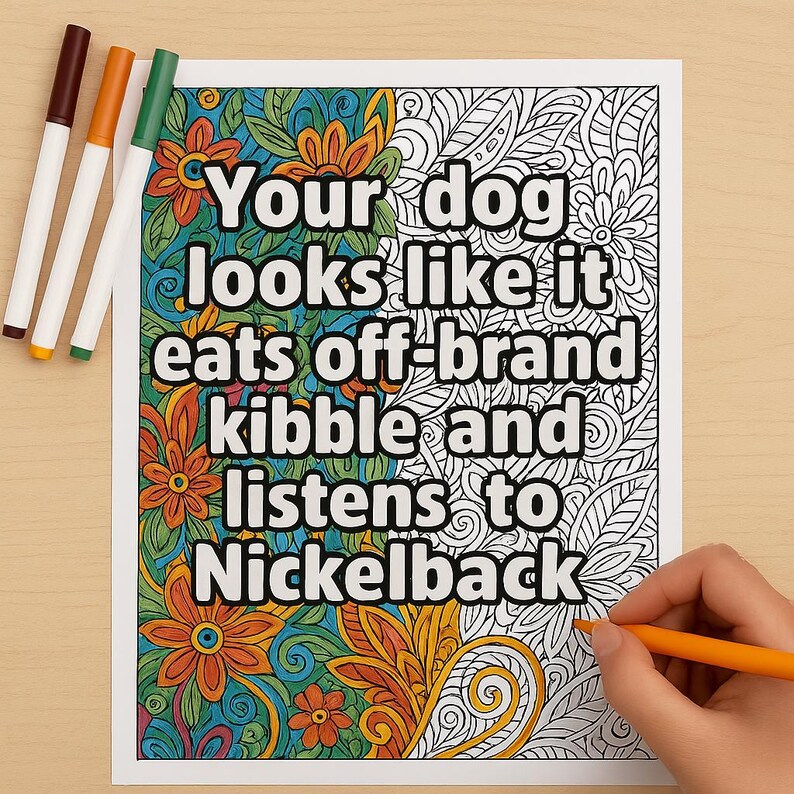 Bark & Sass: Snarky Dog-themed Printable Adult Coloring Book (10 Pages ...