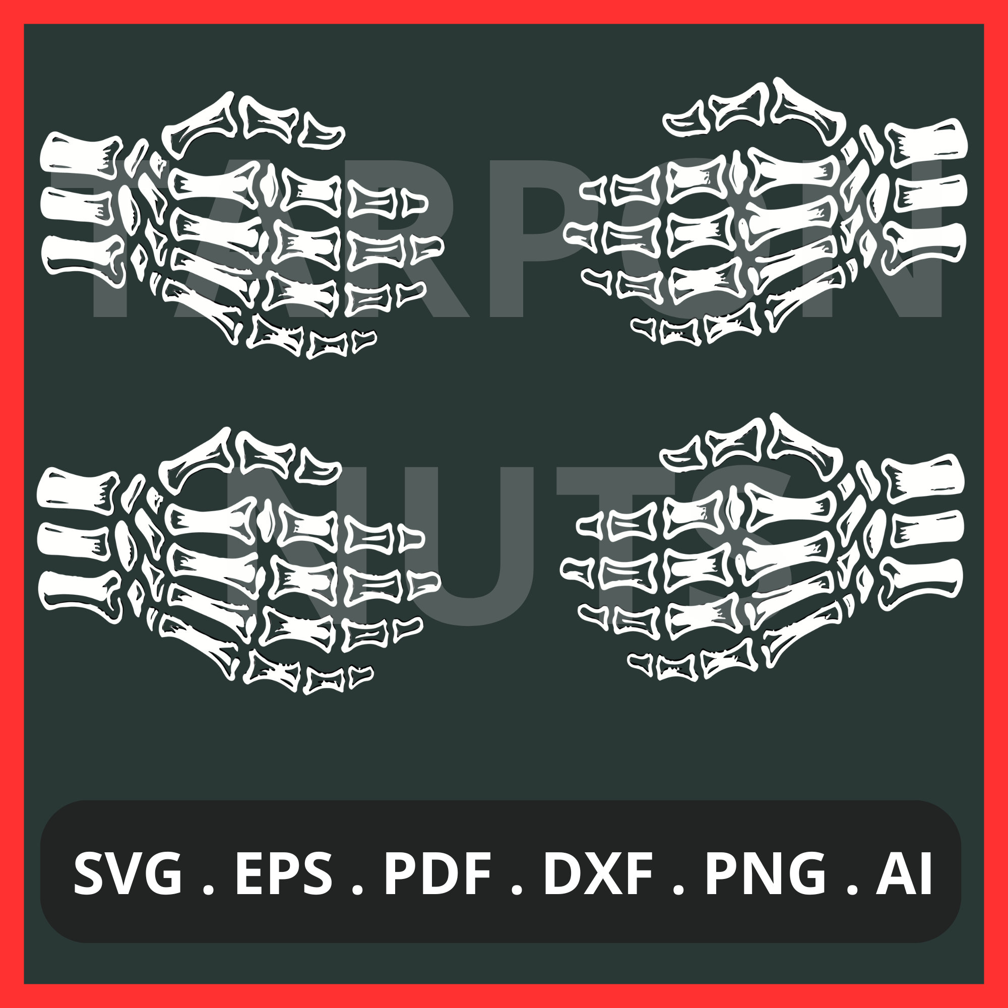 Skeleton Hands Svg | Skeleton Hands Vector | Hand Bones Svg | Gothic ...