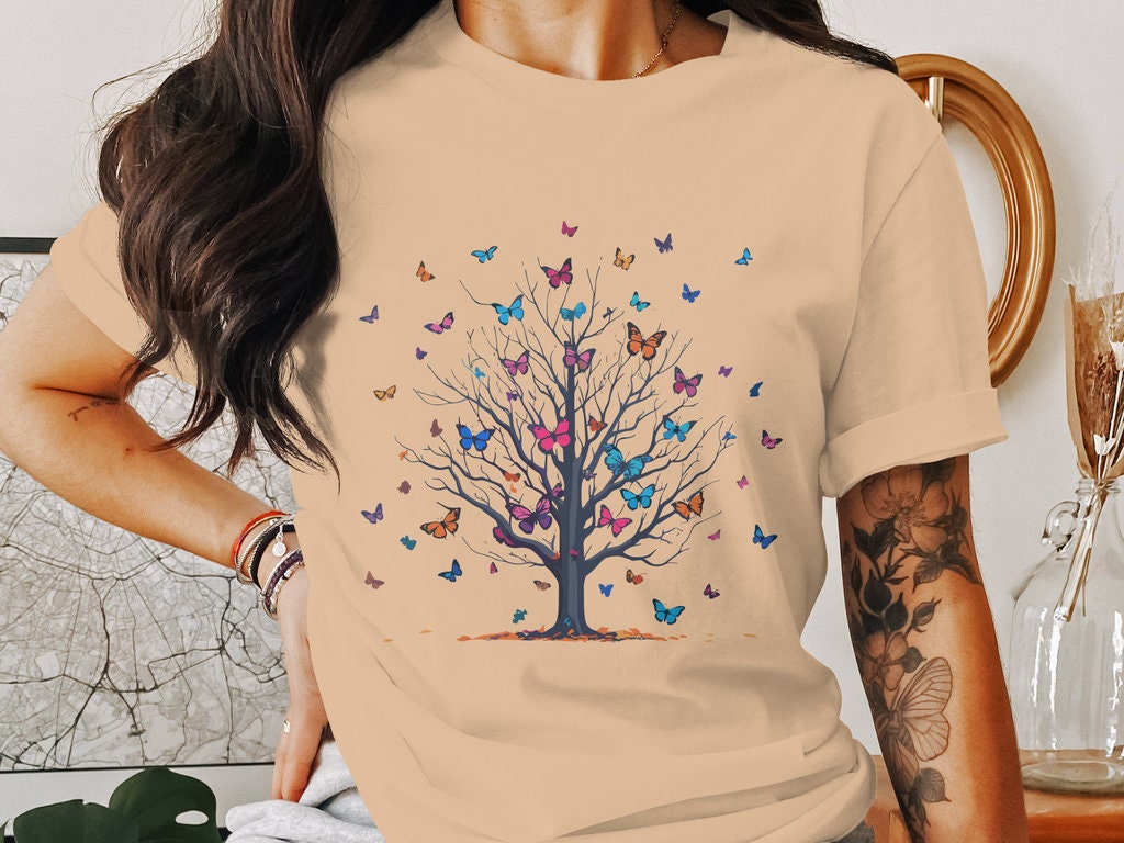 Butterfly Tree Svg | Colorful Butterflies Svg | Bare Tree With ...