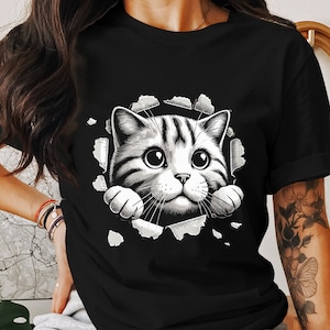 Cute Cat Svg | Cat Breaking Through Wall | Cartoon Cat Png | Funny Cat ...