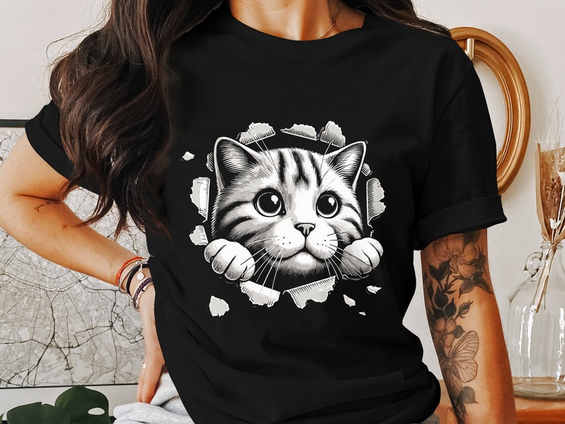 Cute Cat Svg | Cat Breaking Through Wall | Cartoon Cat Png | Funny Cat ...