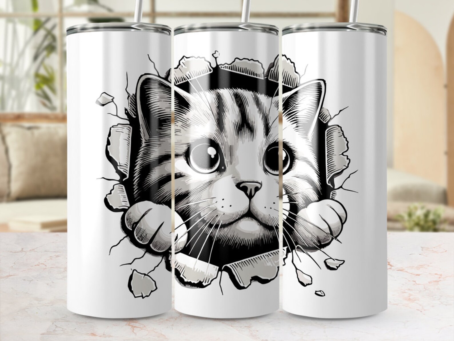 Cute Cat Svg | Cat Breaking Through Wall | Cartoon Cat Png | Funny Cat ...