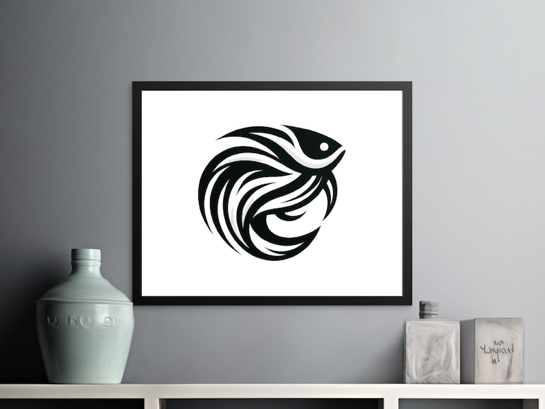 12 SVG Tribal Fish | Tribal Fish Art | Black and White Fish ...