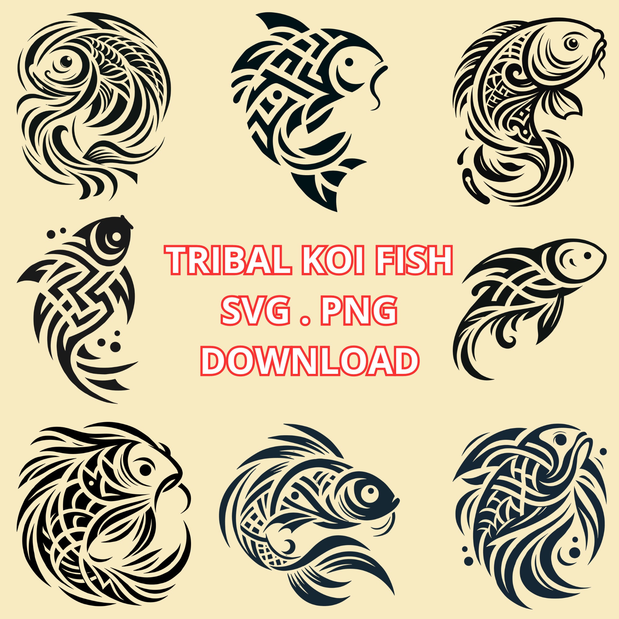 Tribal Koi Fish Tattoos