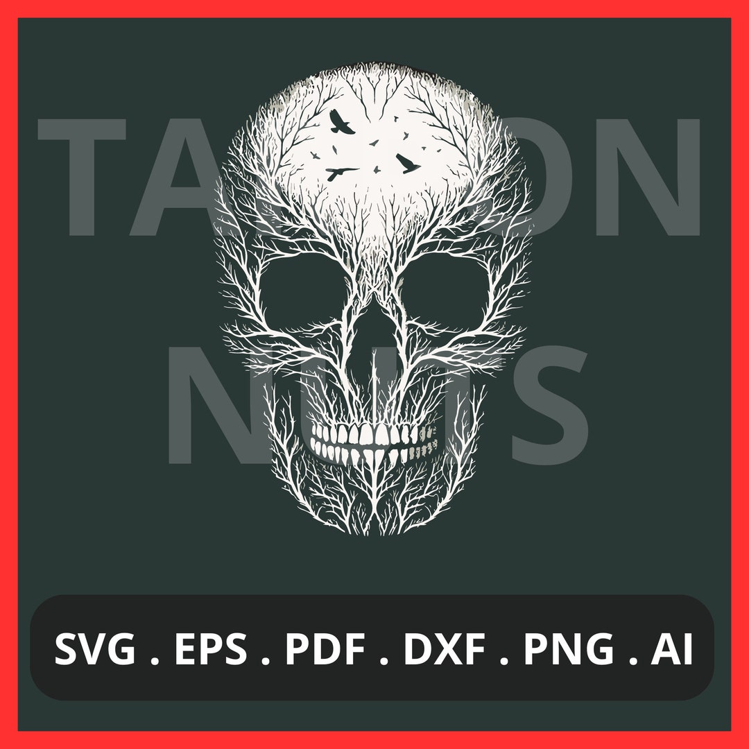 Nature Skull Svg Skull Gothic Svg Vector Skull Art Gothic Nature ...
