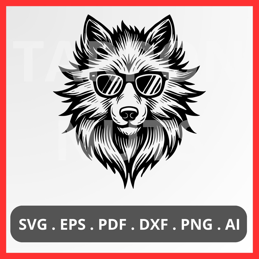 Lobo con gafas de sol Svg Cabeza de lobo SVG Lobo divertido svg Vector ...