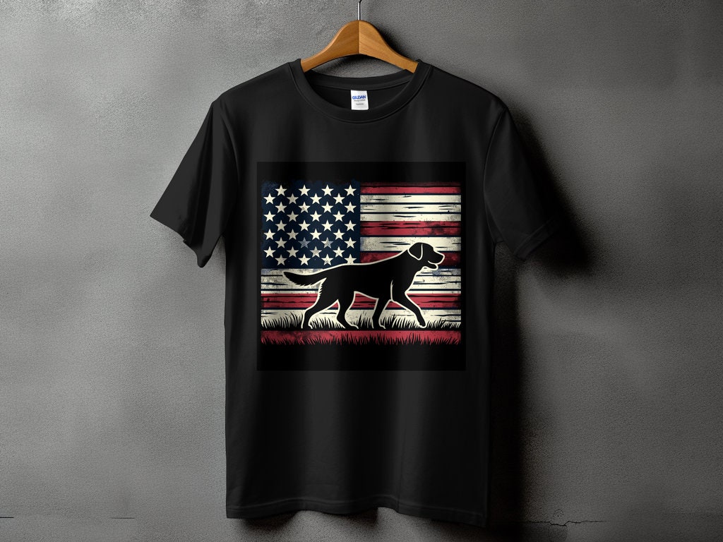 Labrador With USA Flag Image | American Flag Labrador Silhouette ...
