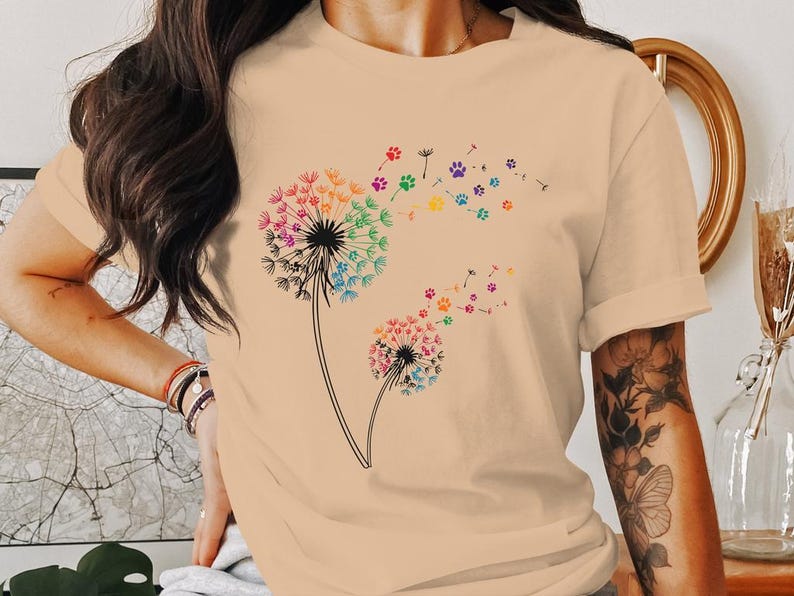 Dandelion Paw Print Svg | Pet Lover Svg | Paw Print Vector | Dandelion ...
