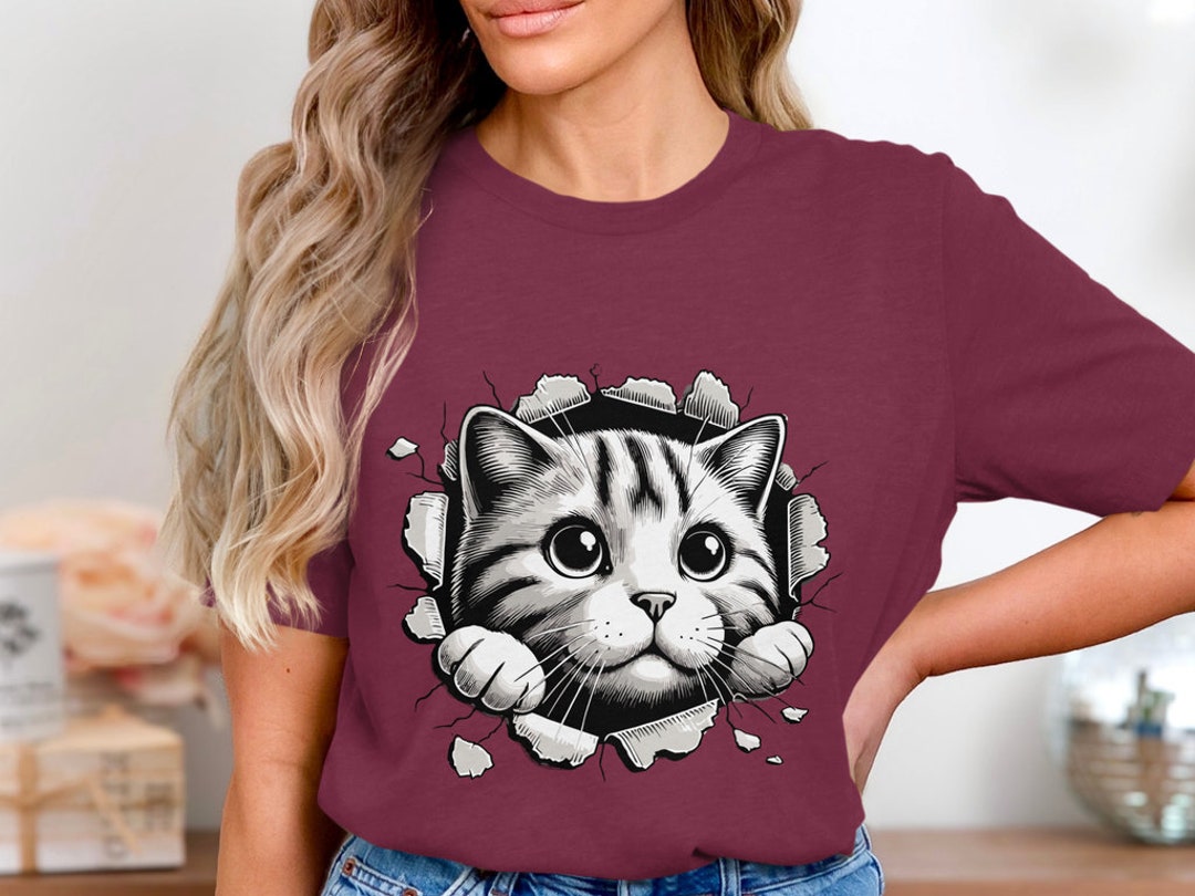 Cute Cat Svg | Cat Breaking Through Wall | Cartoon Cat Png | Funny Cat ...