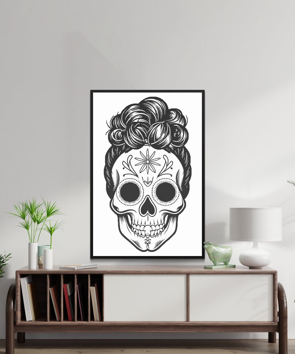 Female Skull Svg Female Skull Vector Decorative Skull Sugar Skull ...