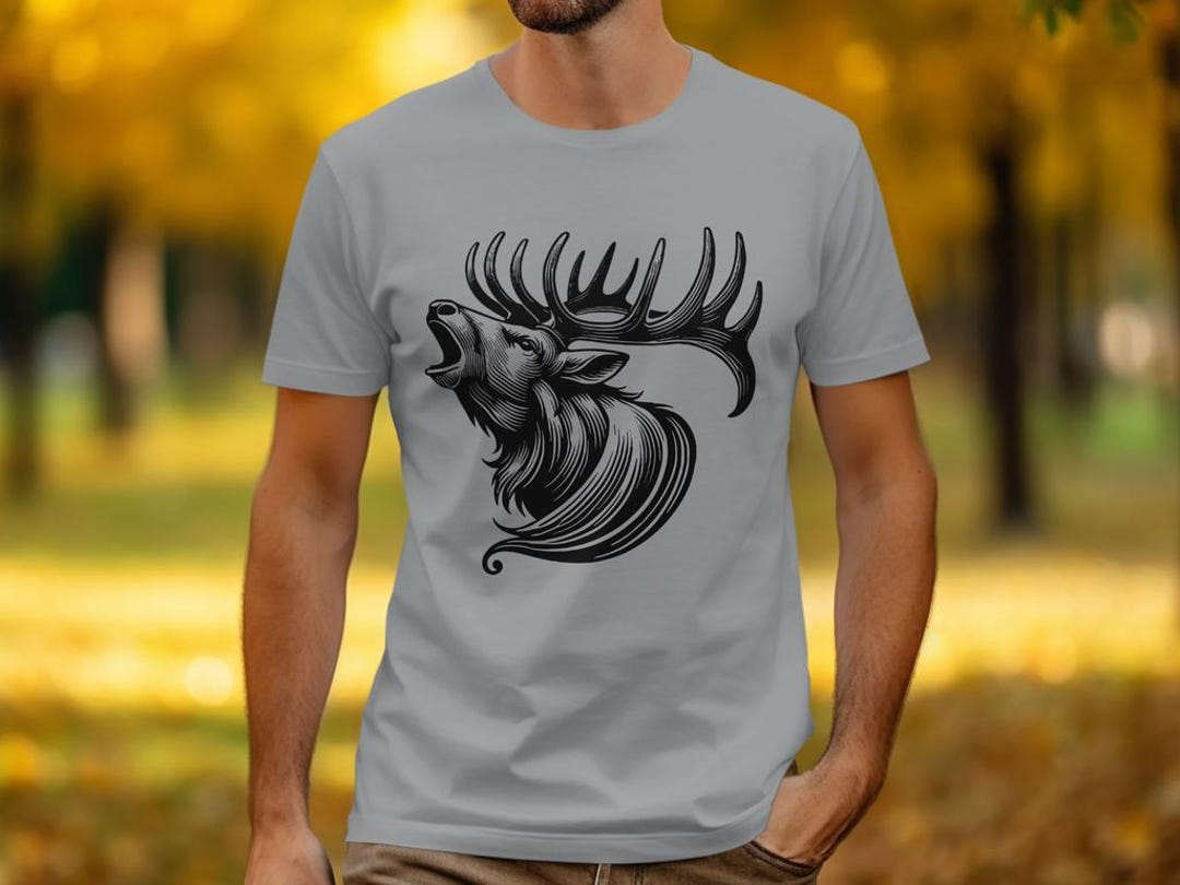 Stylized Elk Svg | Black and White Wildlife Svg | Animal Svg | Elk ...