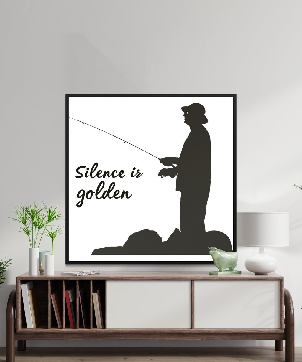 Silence is Golden SVG | Silence Fishing SVG | Fishing Silhouette Art ...
