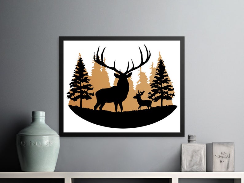 Deer Hunting Svg | Deer Svg | Hunting Svg | Pine Tree Forest Svg ...