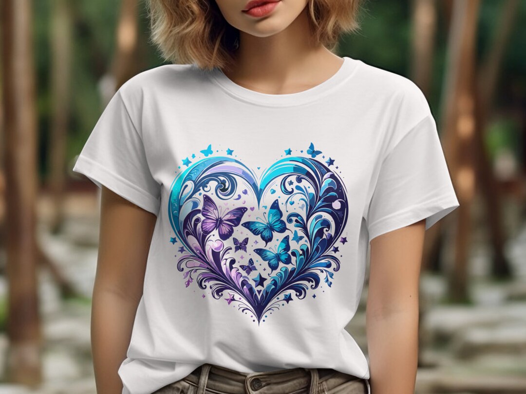 Butterfly Heart Svg | Blue Butterfly Svg | Butterfly and Heart Svg ...