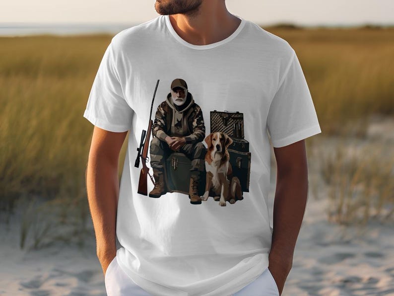 Old Man Hunter Svg | Hunting Scene Svg | Hunter With Dog Svg | Hunting ...