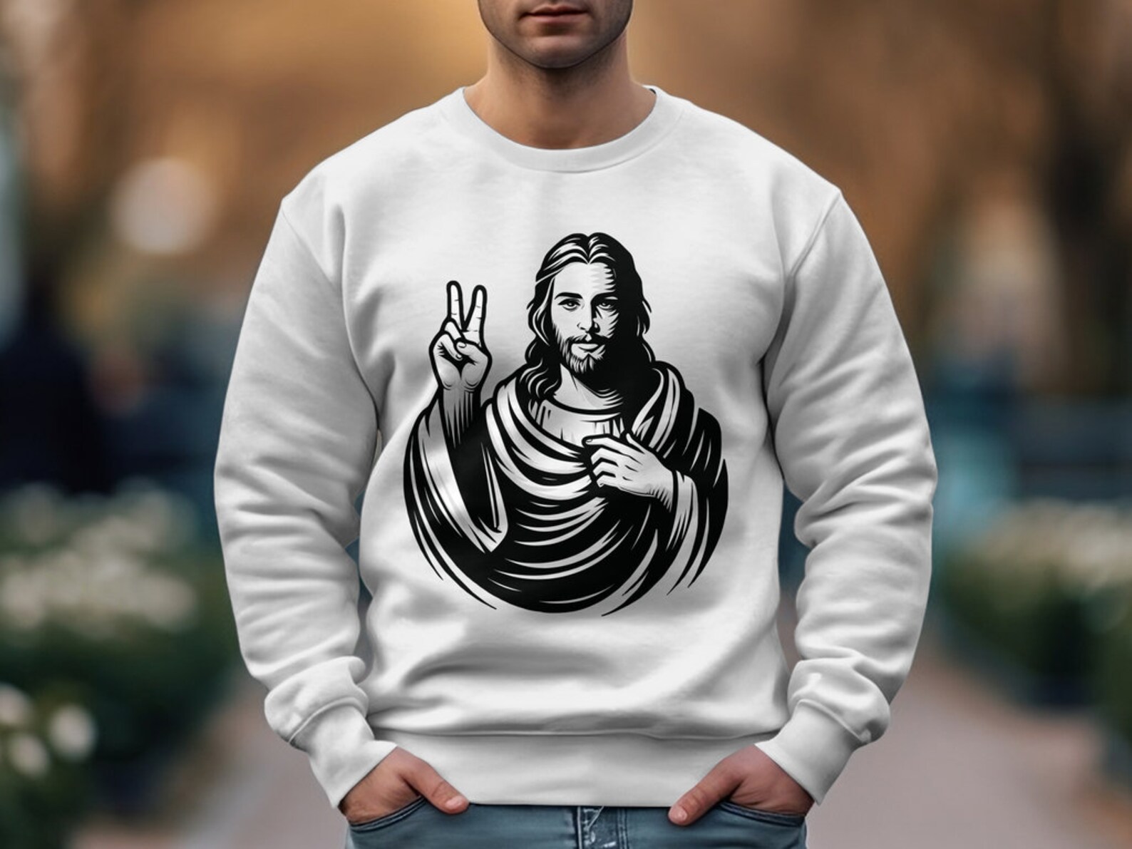 Cool Jesus Svg | Son of God SVG | Jesus Peace Sign Png | Religious ...