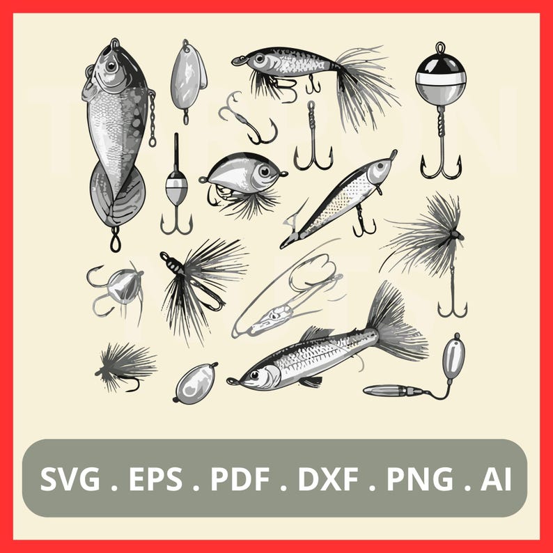 Fishing Lure Svg | Fishing Hook Svg | Fishing Gear Svg | Minimalist ...