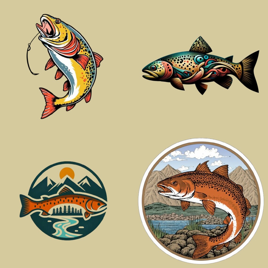 12 Fish SVG Bundle | 12 Trout Svg Bundle | Fishing SVG | Printable Art ...