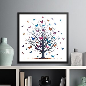 Butterfly Tree Svg | Colorful Butterflies Svg | Bare Tree With ...