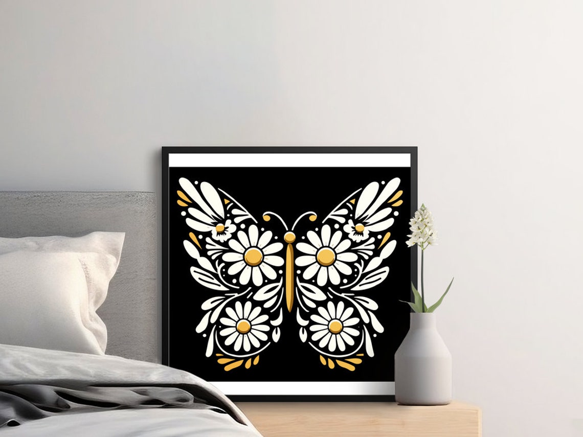 Daisy Butterfly Svg Elegant Butterfly Png Butterfly With Flowers Svg ...