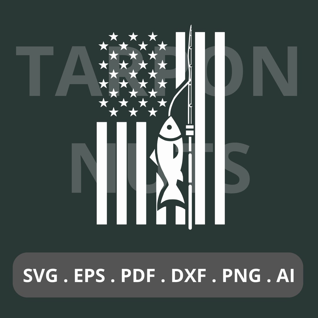 Fishing Svg Fish Clip Art Patriotic Fishing Artwork American Flag Fish ...