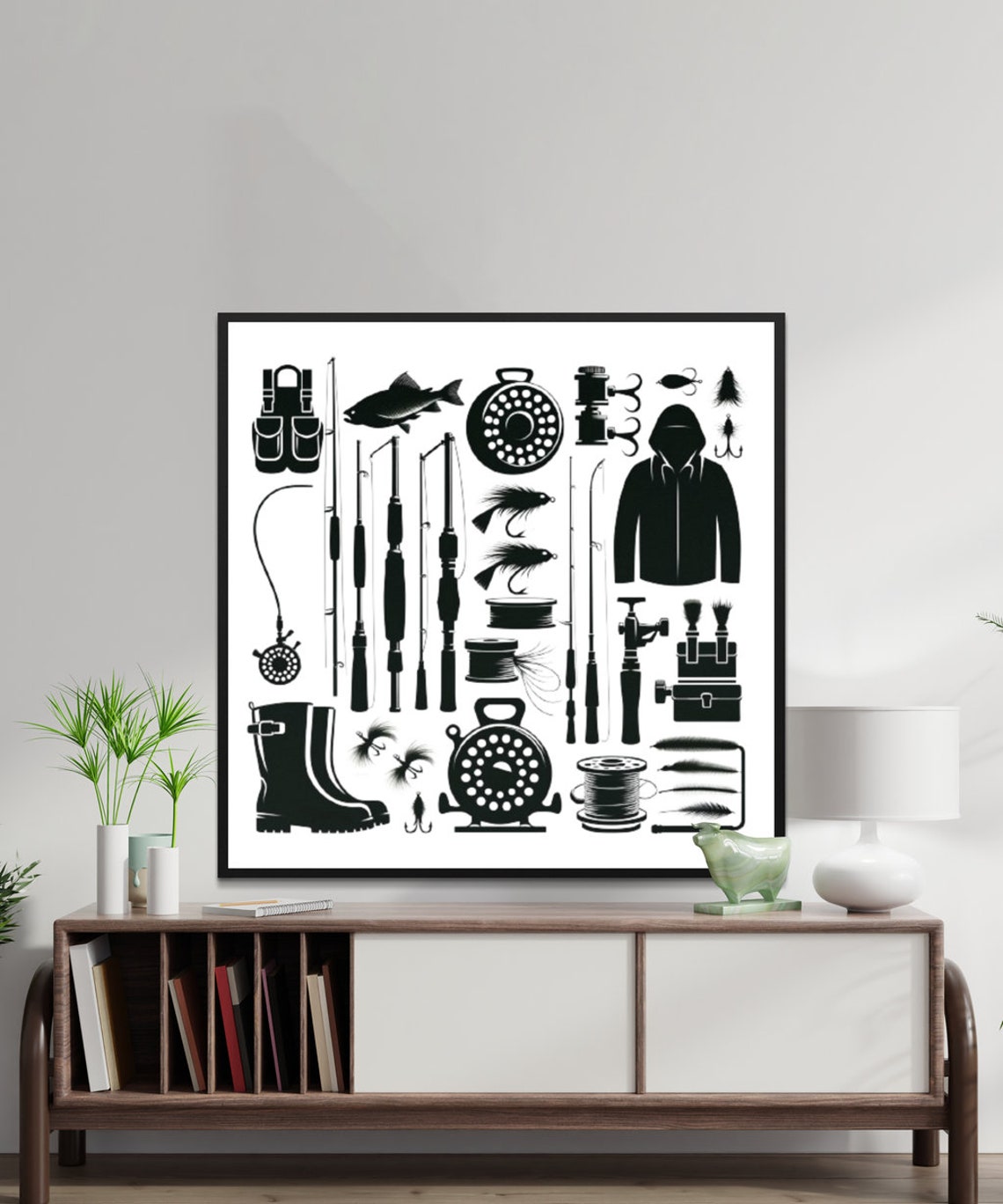 Fly Fishing Gear Svg | Fly Fishing Svg | Fishing Equipment Silhouettes ...