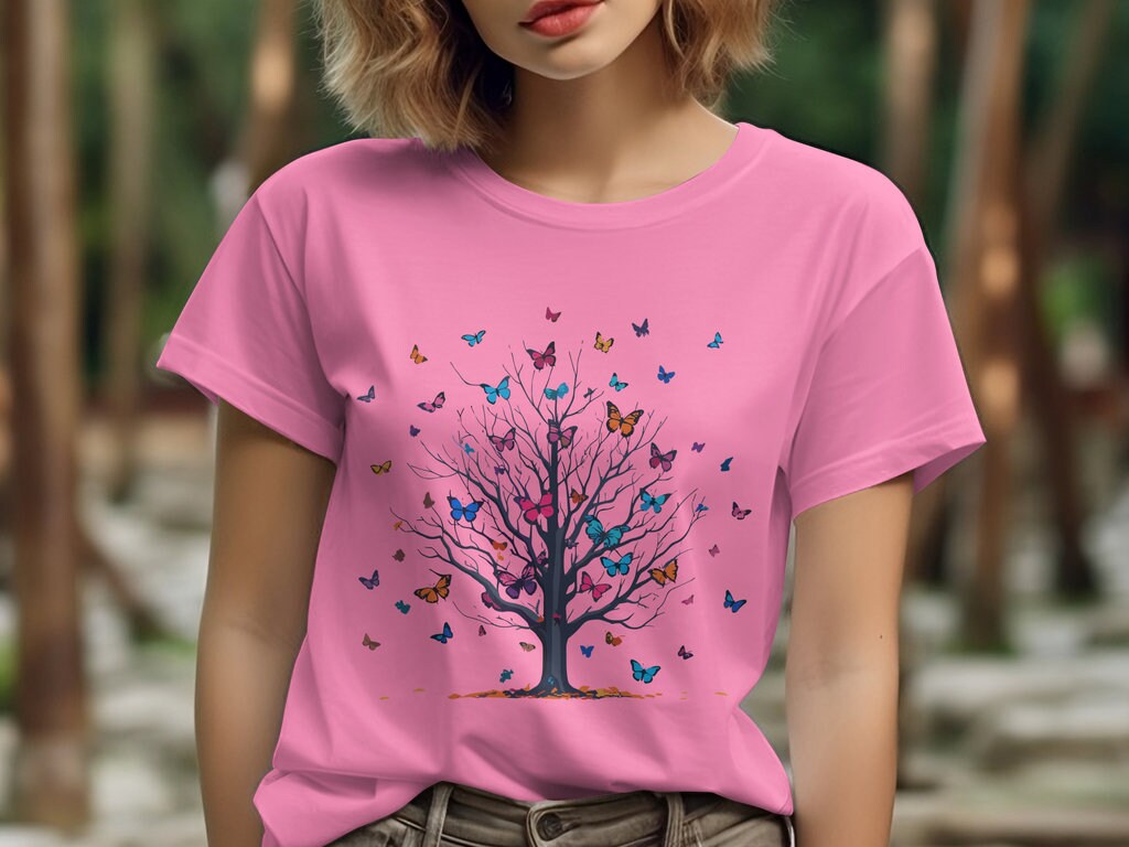 Butterfly Tree Svg | Colorful Butterflies Svg | Bare Tree With ...