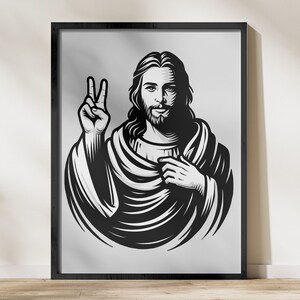 Cool Jesus Svg | Son of God SVG | Jesus Peace Sign Png | Religious ...