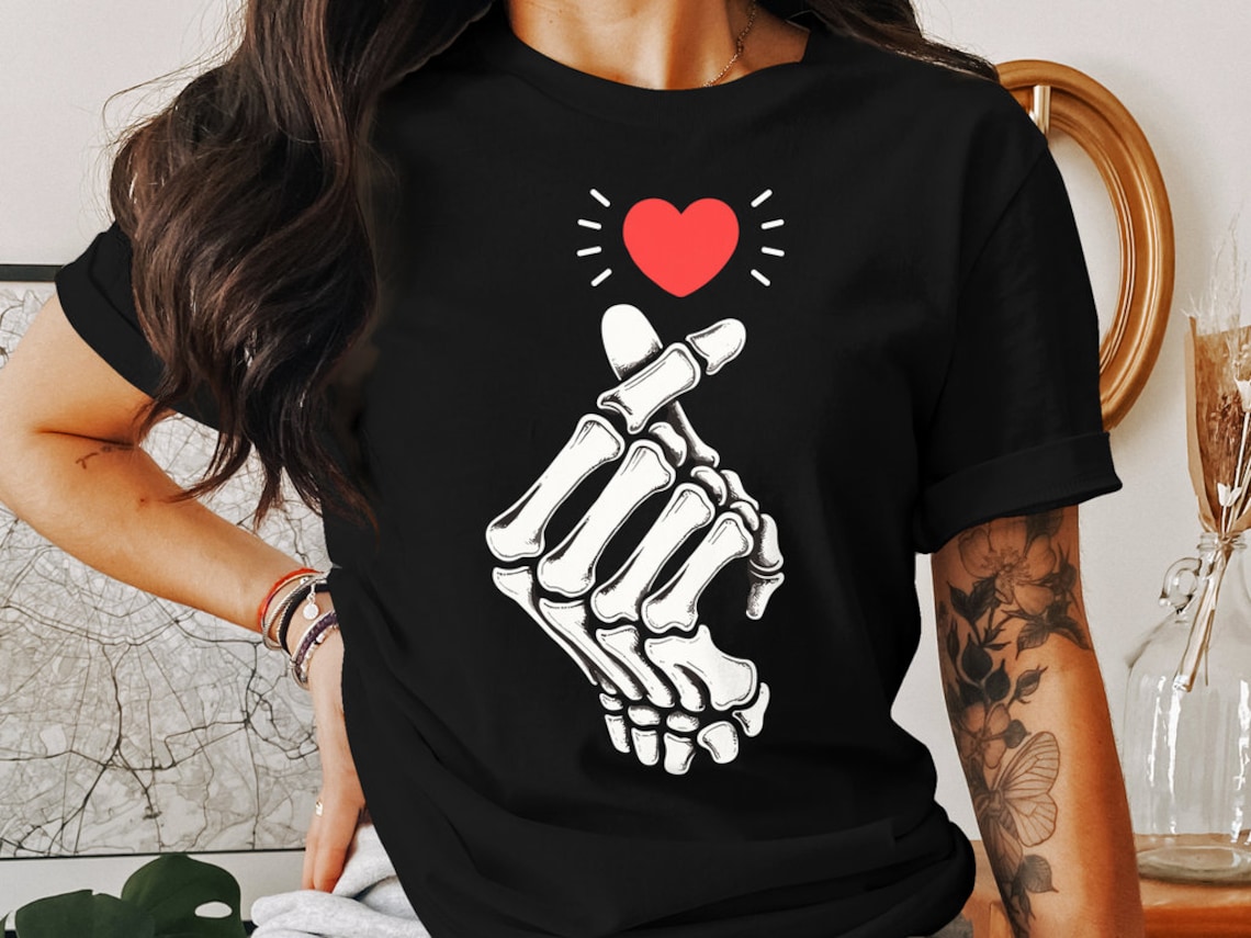 Skeleton Hand Heart Svg | Mini Heart Gesture Svg | Korean Love Sign Svg ...
