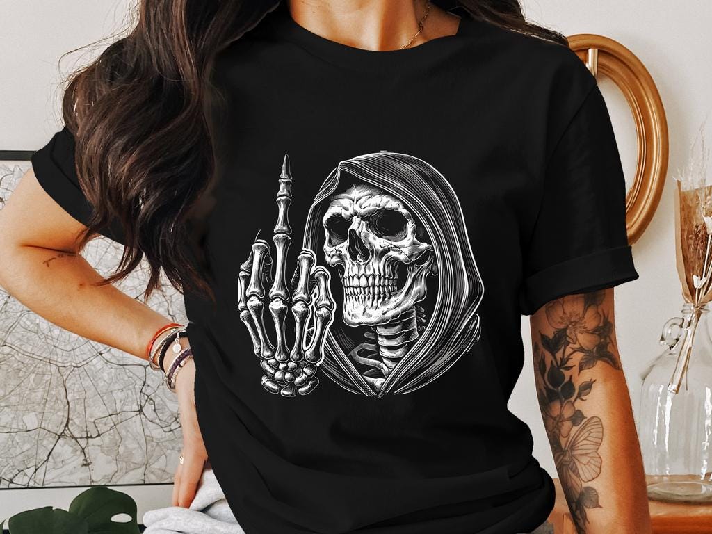 Reaper With Middle Finger Svg | Skull Svg | Grim Reaper Svg | Skeleton ...