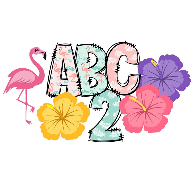 Flamingo Doodle Alphabet Letter Flamingo Doodle Letter & Number PNG ...