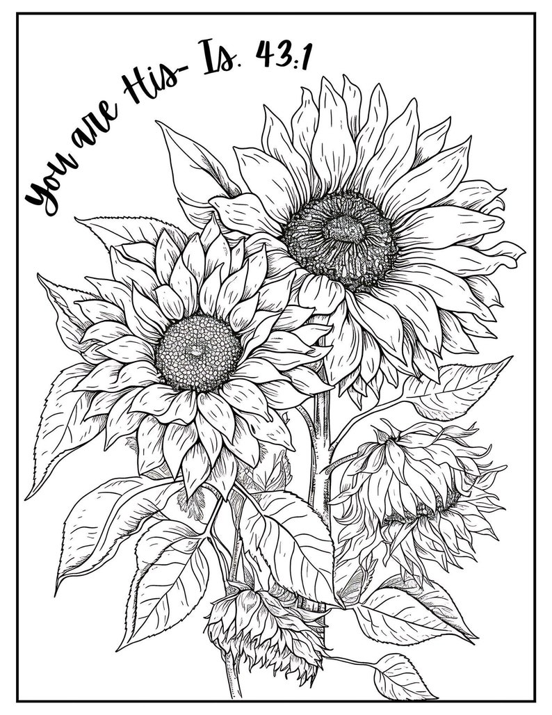 Faith and Flowers Adult Coloring Pages With Beautiful Flowers ...