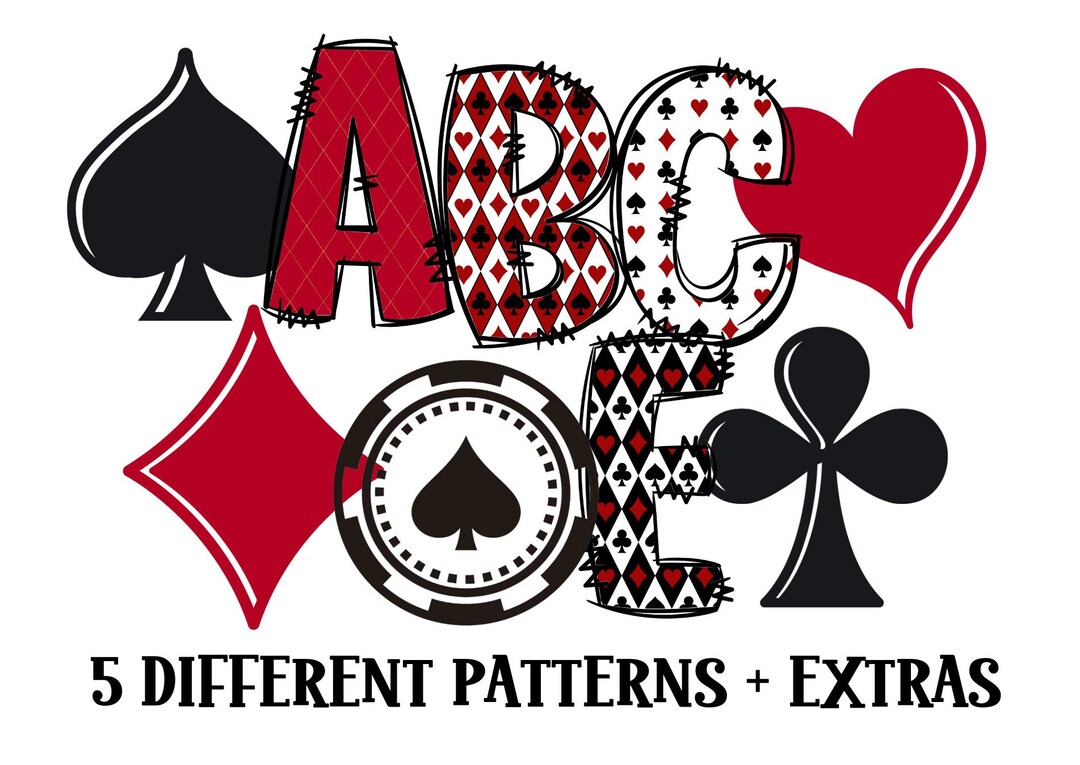 Deck of Cards Doodle Alphabet Letter Poker Cards Doodle Letter & Number ...