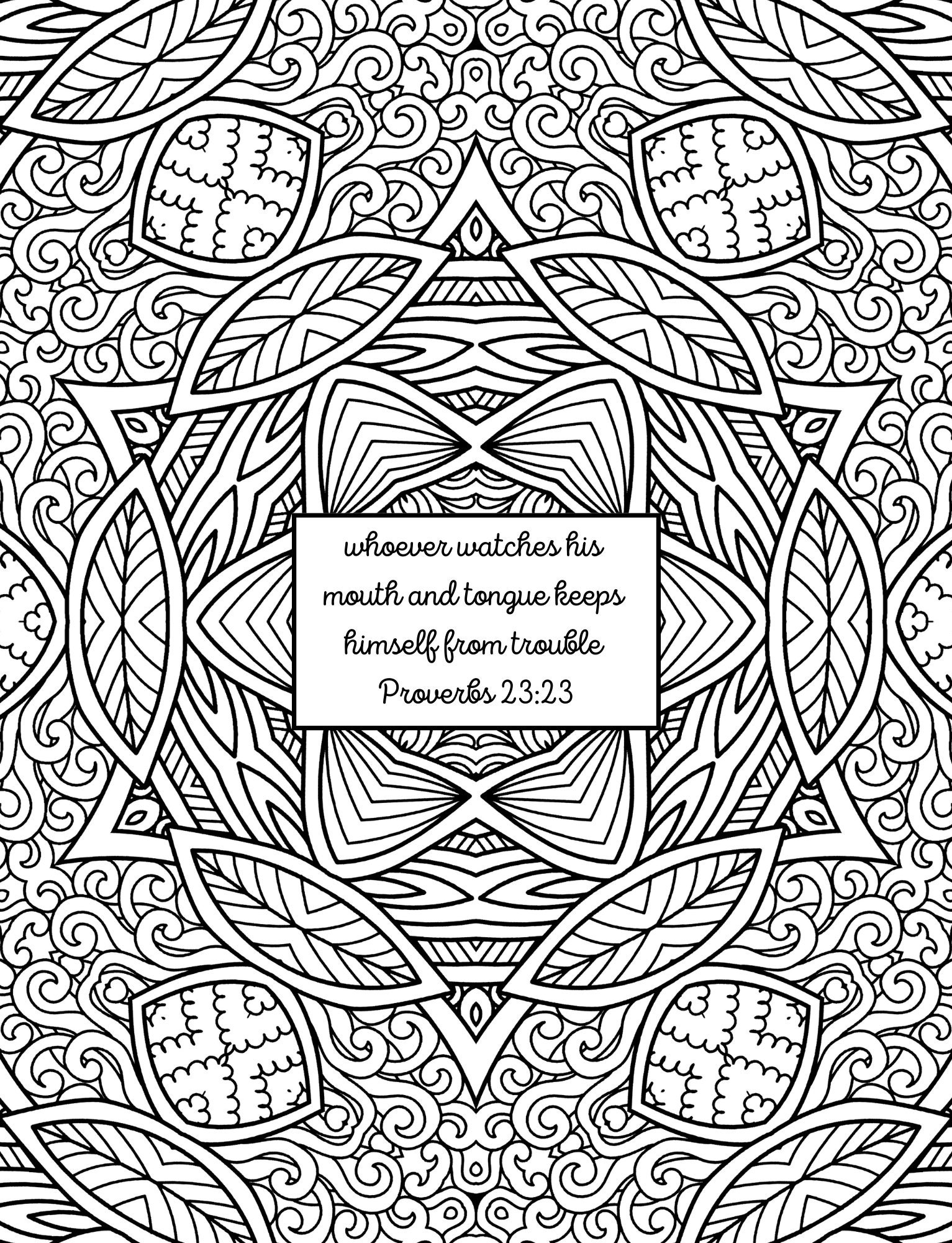 20 Zentangles & Proverbs Adult Coloring Pages Printable - Etsy