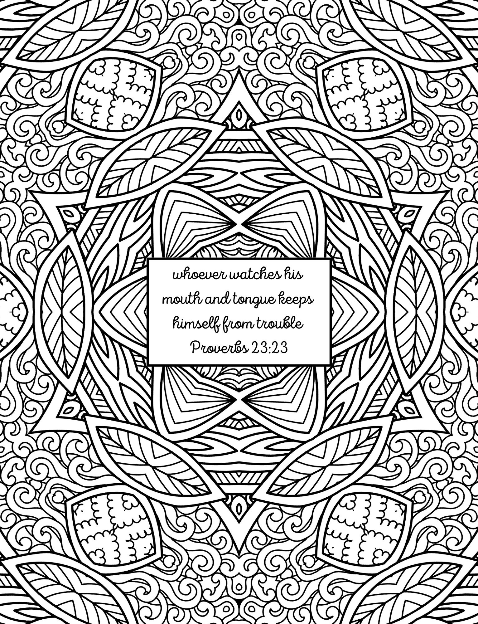 20 Zentangles & Proverbs Adult Coloring Pages Printable - Etsy