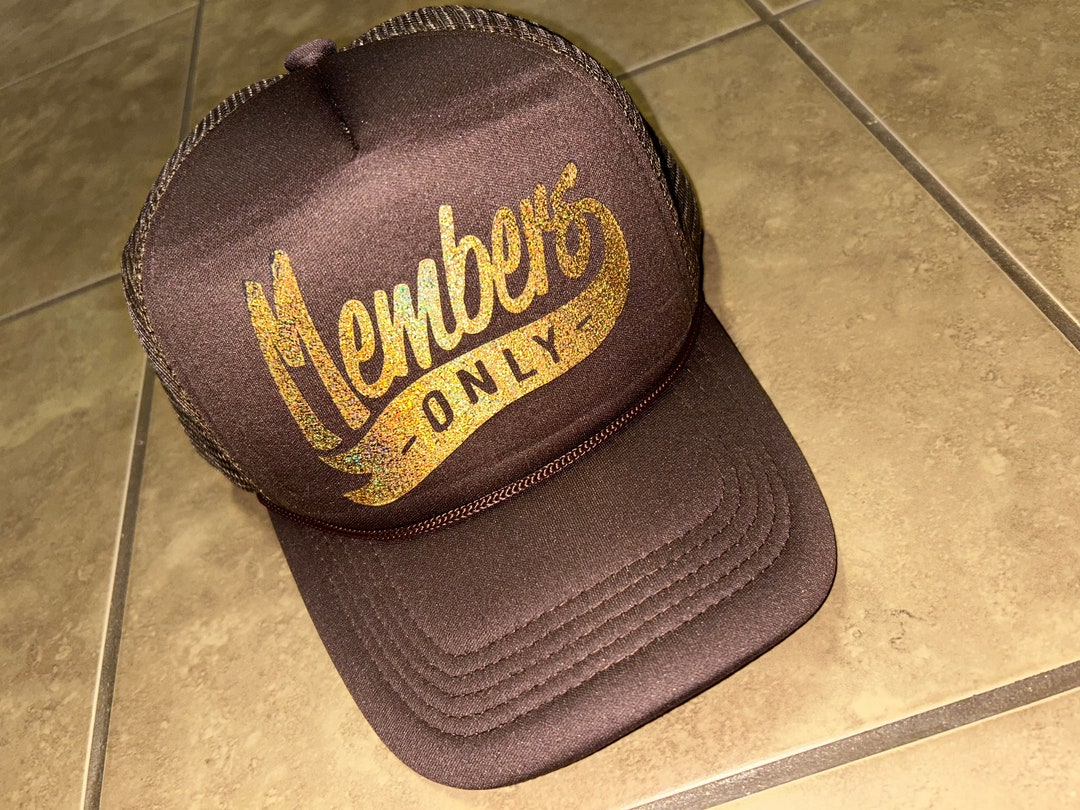 Brown & Gold Members Only Trucker Hat - Etsy