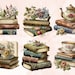 25 PNG Watercolour Victorian Books Clipart, Vintage Floral Book Clip ...