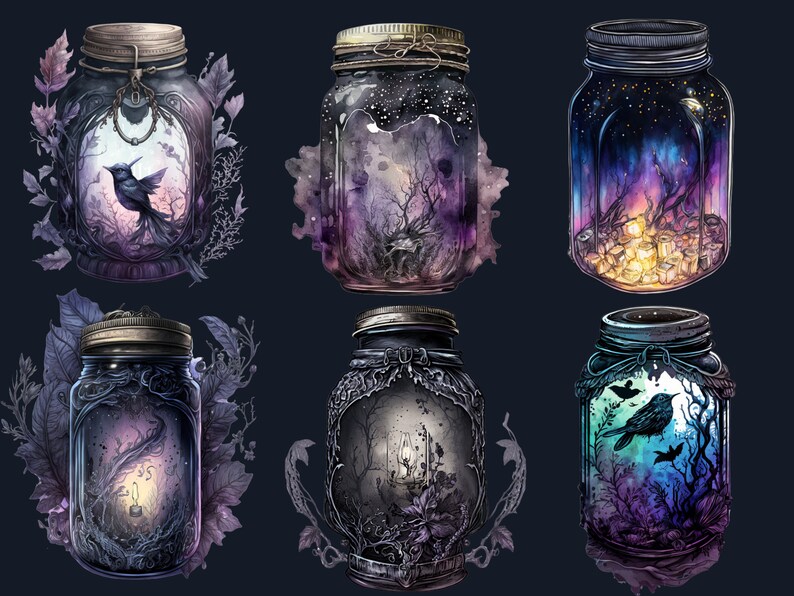 18 PNG Watercolour Gothic Jars Clipart Dark Fantasy Witchy - Etsy Australia