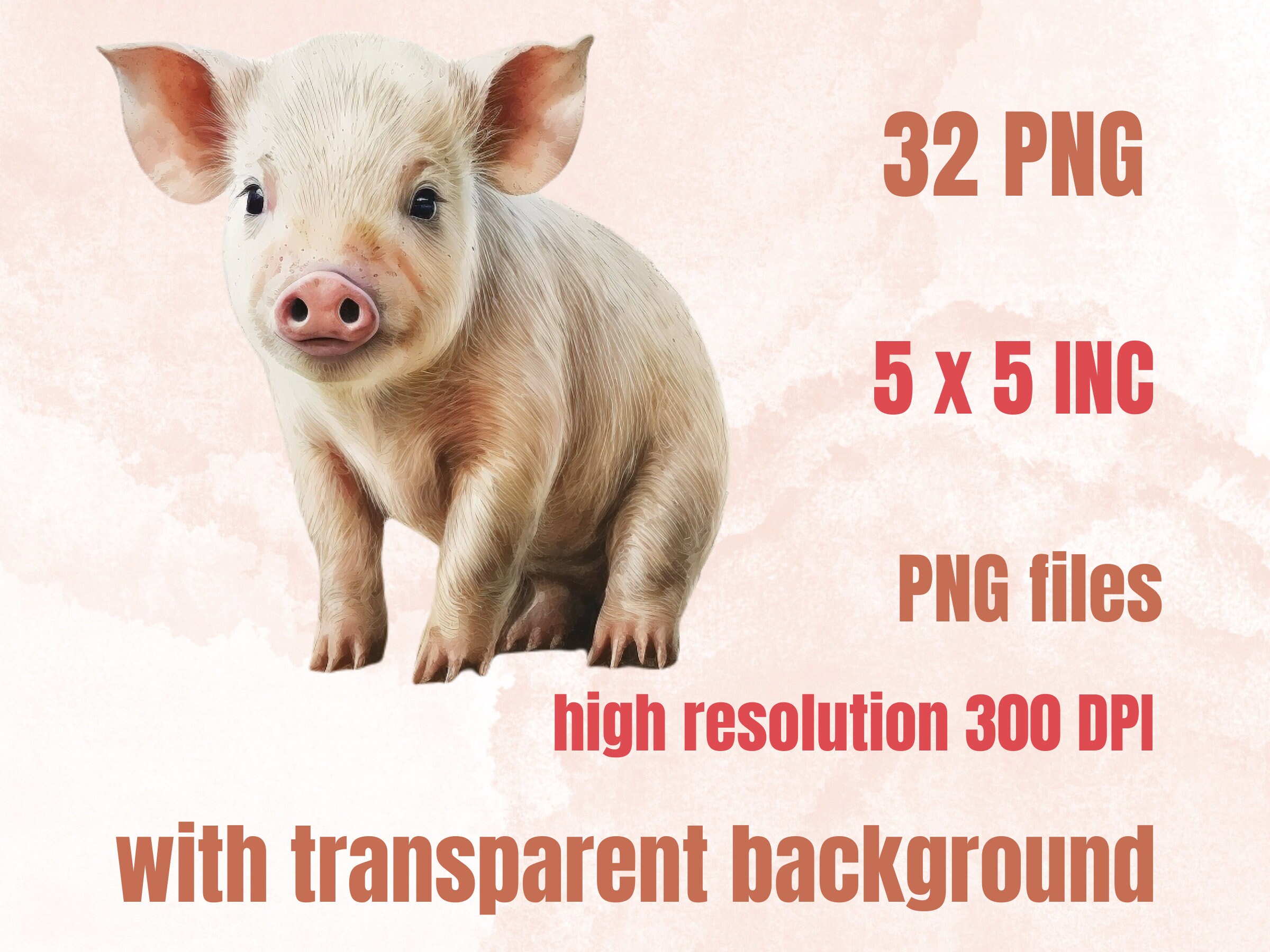 32 PNG Aquarell kleine süße Tiere vom Bauernhof Clipart, Baby Tiere auf ...